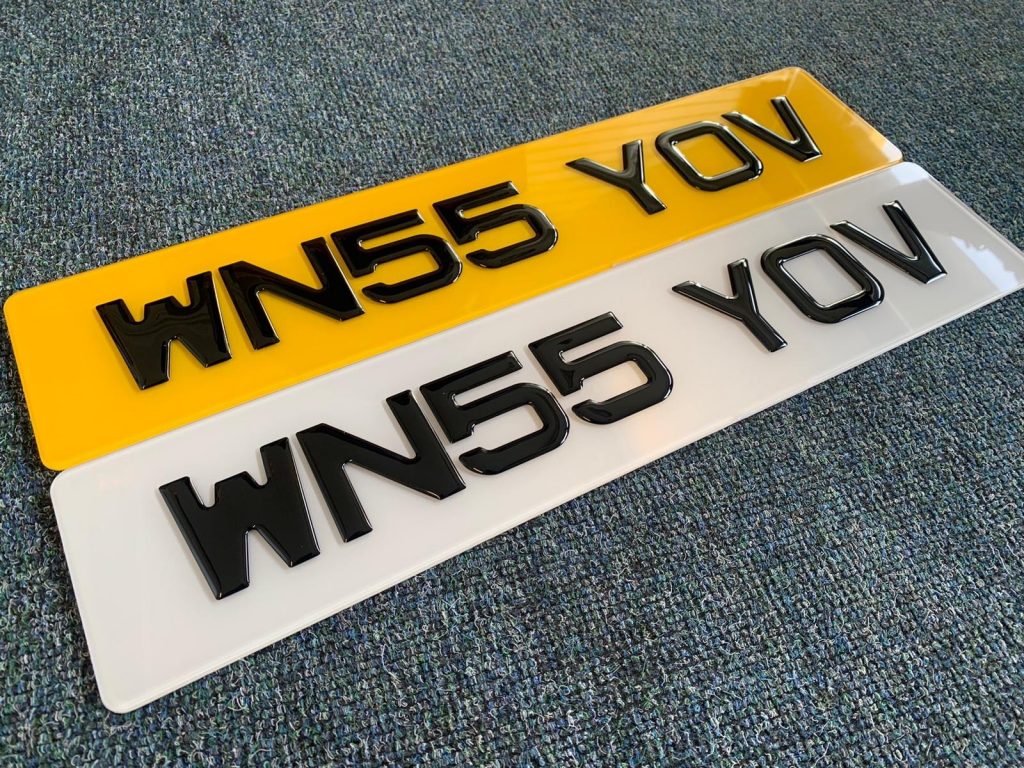 3D Gel Number Plates in Metro Font 60mm- Gloss Black Finish – Prestige ...