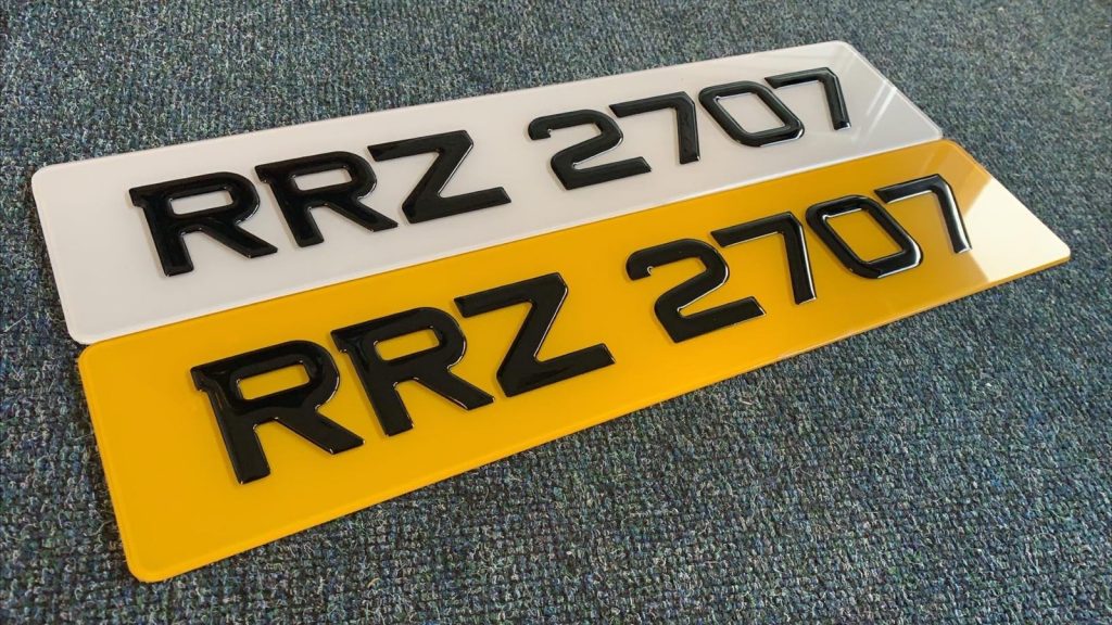 3D Gel Number Plates in Metro Font 60mm- Gloss Black Finish – Prestige ...