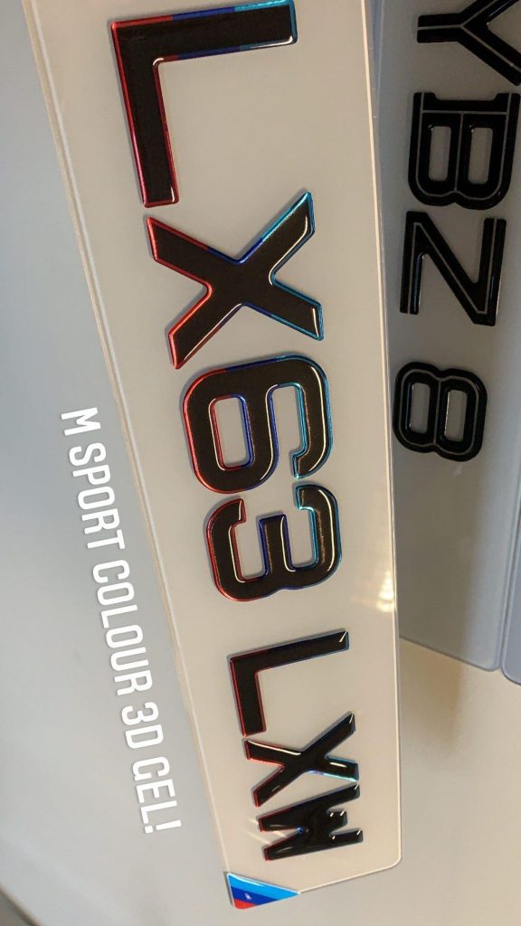 3D Gel Plates in Metro Font- M Sport Colours – Prestige Plates