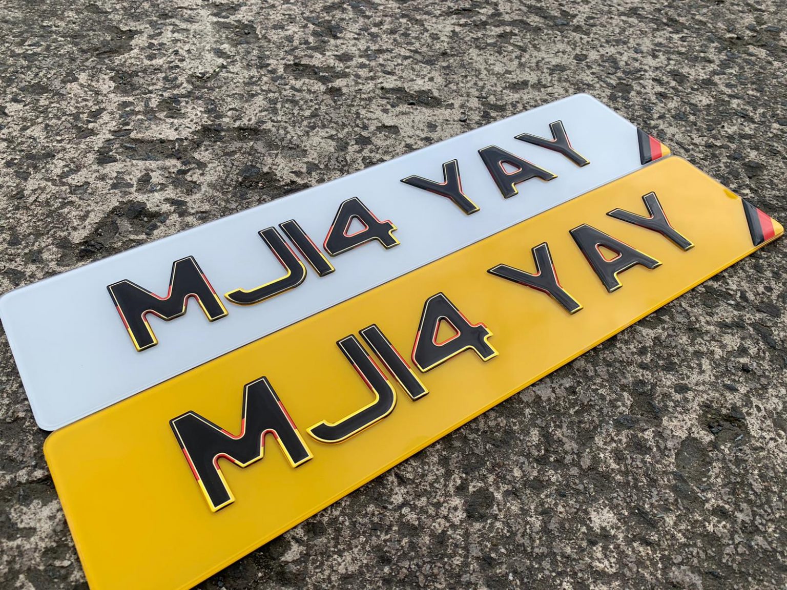 3D Gel Plates in Metro Font- German Colours – Prestige Plates